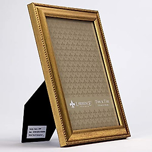 Lawrence Frames Classic Bead Picture Frame, 5x7, Gold