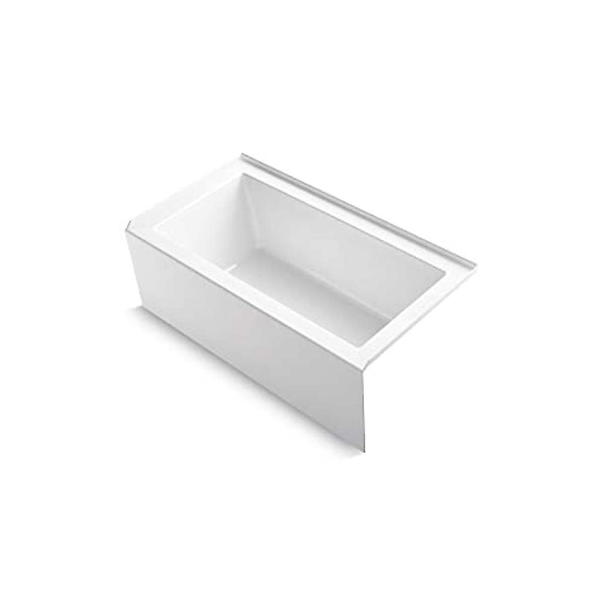 KOHLER K-20202-RA Underscore Rectangle 60-Inch x 32-Inch Alcove Bath with Integral apron, integral flange and right hand drain, White