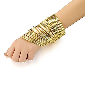 Ensoul Flower Mixed Metal Aztec Multi Bangle Set of 50