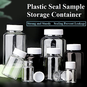 Bettomshin 30Pcs 30ml PE Plastic(Food Grade) Bottles, Wide Mouth Lab Reagent Bottle, Liquid/Solid Sample Seal Sample Storage Container