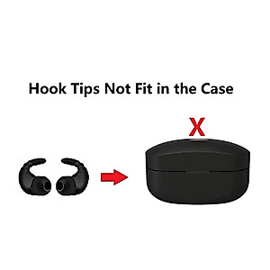 Ear Tips Replacement for Sony WF-1000XM4/WF-1000XM3/WF-C500,JNSA Earhook Replacement Memory Foam Earbuds Tips Compatible with Sony WF-XB700 WF-SP800N WF WI XBA Etc. LMS+Hook Tips 4 Pairs Black