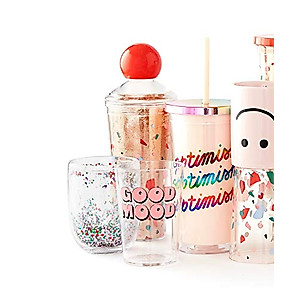 ban.do Glitter Bomb Gold Cocktail Shaker, BPA-Free Drink Mixer Holds 20 Ounces, Confetti