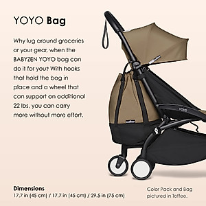 BABYZEN YOYO2 Stroller + YOYO Bag - Includes Black Frame, Grey Seat Cushion, Grey Canopy, Grey YOYO Bag, Wheel Base & Hooks - Suitable for Children Up to 48.5 Lbs