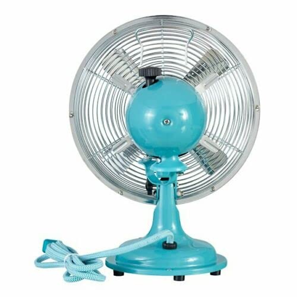 8'' Tabletop All Metal Retro Antique Style Fan Adjustable & Oscillating 3 Speeds Better Homes & Gardens, Aqua