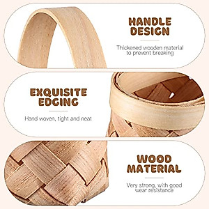 Yardwe 12pcs Mini Woven Baskets with Handles, Wood Chip Baskets, Miniature Flower Baskets, for Wedding Party Favors Crafts Farmhouse Decor (2.4 x 2 x 2.4 Inch)