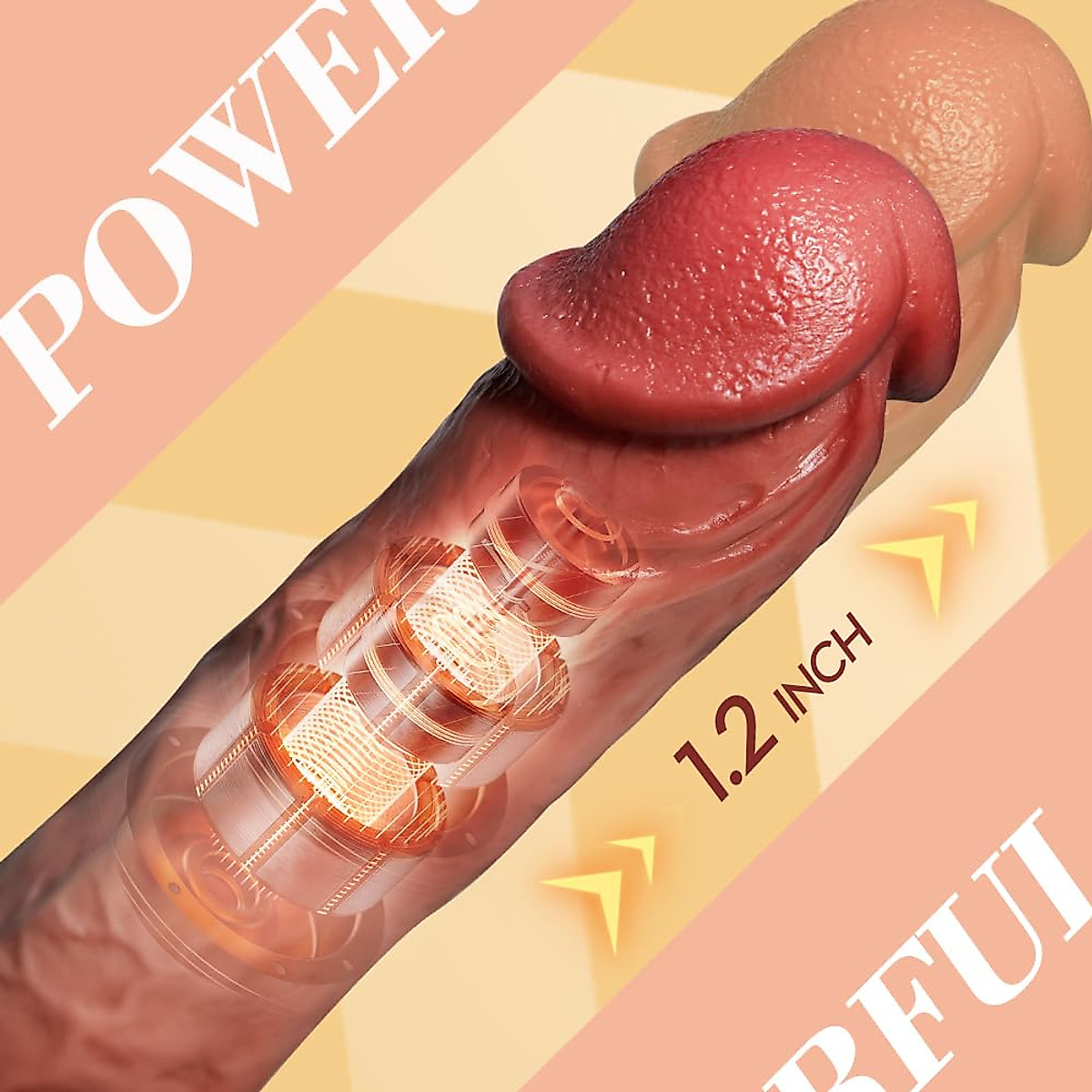 Lubisey 9.8" Thrusting Dildo Vibrator -Realistic Thick Vibrating Dildos with 8 Thrusting & Vibration & Heating for G Spot, Soft Glans Big Anal Dildo with Remote Control Adult Sex Toy for Women Couple
