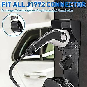 MAX GREEN Wall-Mount Connector Holster Dock,Nozzle Holster Dock with Screws for SAE J1772 EVSE Electric Vehicle EV Charger Holder