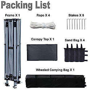 MASTERCANOPY 10x10 Pop-up Gazebo Canopy Tent with Double Awnings Dark Gray