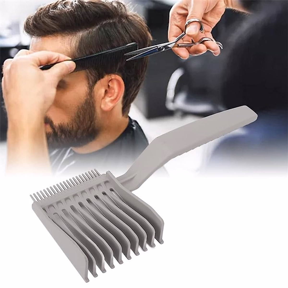 2PCS Fade Combs Barber Combs Professional Hair Cutting Comb Heat Resistant Comb Curved Positioning Flat Top Comb Barber Supplies, Design Barber Fade Combs, for Travel, Home, Hair Salon