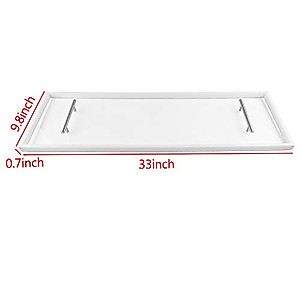 ZXMOTO Clear Bathtub Caddy Tray 33 Inch Acrylic Bathtub Tray Caddy Tray with Stainless Steel Handles