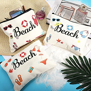 Svee 3 Pieces Beach Survival Kit Cosmetic Bag Travel Bag Pouch Bag Accessories for Birthday Appreciation Thanksgiving Day Valentine's Day