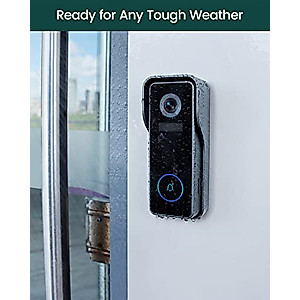 Wireless Video Doorbell Camera with Wireless Chime, Euki Door Bell Ringer Wireless with Camera, 2K HD New Version, Human Detection, Night Vision, 2-Way Audio, IP65, Rechargeable Battery, iOS & Android