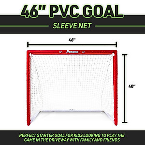Franklin Sports NHL Street Hockey Goal with Net - Portable Lightweight PVC Youth Street + Roller For Kids - 46"