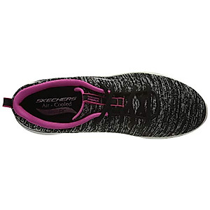 Skechers Women's GO Walk Arch FIT-Glee Sneaker, Black/Hot Pink, 9.5