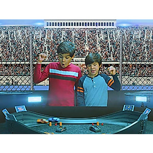 Far Out Toys NASCAR Crash Circuit Short Track Speedway | 2 Electric Powered Cars, 2 Flash Chargers, 6 Driver and Pit Crew Figurines, 3.7 Ft Assembled | Capture The Momentum and Thrill of Nascar