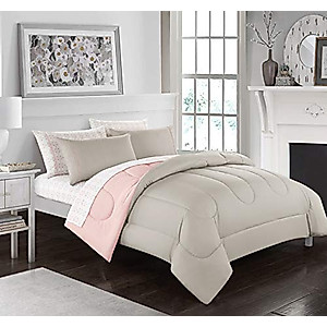 Casa Lightweight Comforter Set, Full, Blush