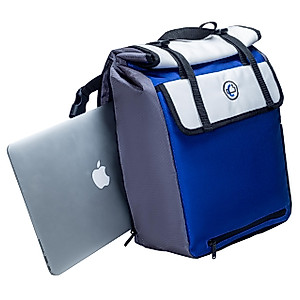 Case-It Laptop Backpack 2.0 with Hide-Away Binder Holder, Fits 13 Inch and Some 15 Inch Laptops, Blue (BKP-202-BLU)