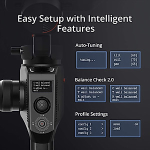 MOZA AirCross 2 Gimbal,3-Axis Professional Stabilizer for DSLR Camera Mirrorless Camera with Larger Lens,Easy Setup Intelligent Mimic Motion-Control,Max Payload 7.05Lb 12H Running Time