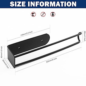 NearMoon Hand Towel Holder/Towel Ring Strong Hold Self Adhesive Bathroom Towel Bar, Thicken Stainless Steel Towel Rack- Sticky Towel Hanger, Contemporary Style, NO Drilling (Matte Black)