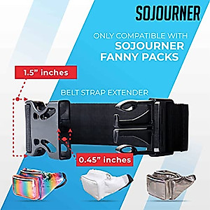 Fanny Pack Extender Belt Bag Adjustable Strap Buckle Waist Extender - ONLY COMPATIBLE WITH SOJOURNER FANNY PACKS