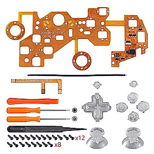 eXtremeRate Multi-Colors Luminated Dpad Thumbsticks Start Back ABXY Action Buttons (DTF) LED Kit for Xbox One Standard, Xbox One S X Controller 7 Colors 9 Modes Button Control -Controller NOT Included