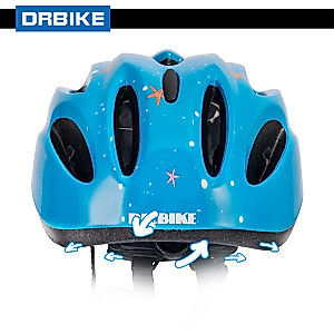 DRBIKE Kids Bike Helmet for Boys and Girls Ages 3-5 Years, Adjustable & Lightweight Toddlers Cycling Helmet, Multi-Sport Roller Skating Scooter, Blue S