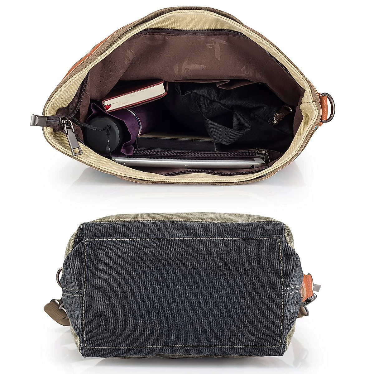 SNUG STAR Canvas Handbag Multi-Color Striped Lattice Cross Body Shoulder Purse Bag Tote-Handbag for Women (Multi Color B)