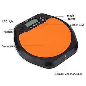 Drum Practice Training Pad, Digital Electronic Drum Training Pad Tempo Metronome with Earphone Electric Drum Pad Colored Drum Practice Pad Colored Drum Practice Pad