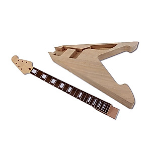 1set guitar Kit 22 Guitar Neck Guitar Body Mahogany Rosewood fine shape (Square inlay)
