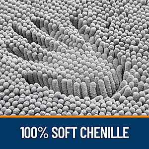 OLANLY Bathroom Rugs 30x20, Extra Soft Absorbent Chenille Bath Rugs, Rubber Backing Quick Dry, Machine Washable Bath Mats for Bathroom Floor, Tub and Shower, Home Decor Accessories, Grey