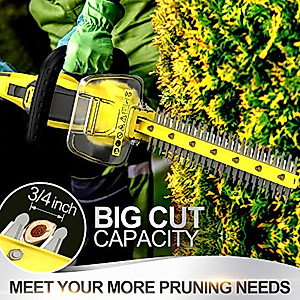 Walensee 20V MAX Cordless Hedge Trimmer, 1400RPM Electric Bush Trimmer w/ 22-Inch Dual-Action Blade, 0.67" Cutting Capacity & 5.9lb Lightweight Shrubbery Trimmer, 2.0Ah Battery & Fast Charger Included