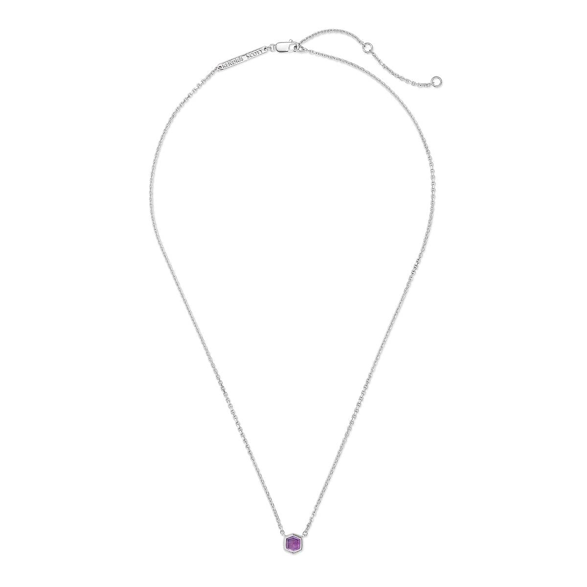 Kendra Scott Davie Pendant Necklace in Sterling Silver, Fine Jewelry for Women, Amethyst