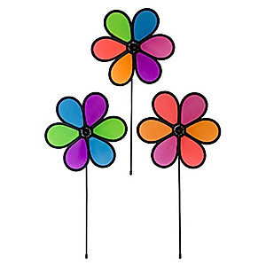 In the Breeze 6-Petal Flower Spinner, 10-Inch Neon Fusion Flower Spinner, 3 Pack, 2735