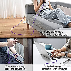 USB C to Lightning Cable（2pack 10ft）-Oliomp (Apple MFi Certified) iPhone Charger Nylon Braided Lightning Cables for iPhone 13/13ProMax/13Mini/12/11 Pro Max/XS/XR/X/8/7/6S/6Plus/5S（Purple and Gray）