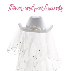 Cowgirl Hats Party Pack | Bride White Cowboy Hat and Black Hats | Women's Bachelorette Party (black, 12 pack)