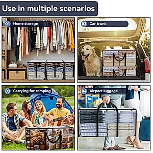 97L moving bags heavy duty,6 pack extra large moving bags with zippers，moving totes with lids heavy duty，storage containers with lids，large storage bags，moving storage bags，clear storage bag