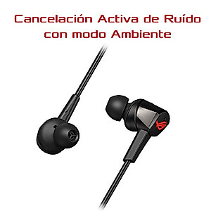 ASUS ROG Cetra in-Ear Gaming Headphones with Active Noise Cancellation (ANC), 10mm ASUS Essence Drivers and USB-C Connector for PC, PS4, Mobile and Nintendo Switch
