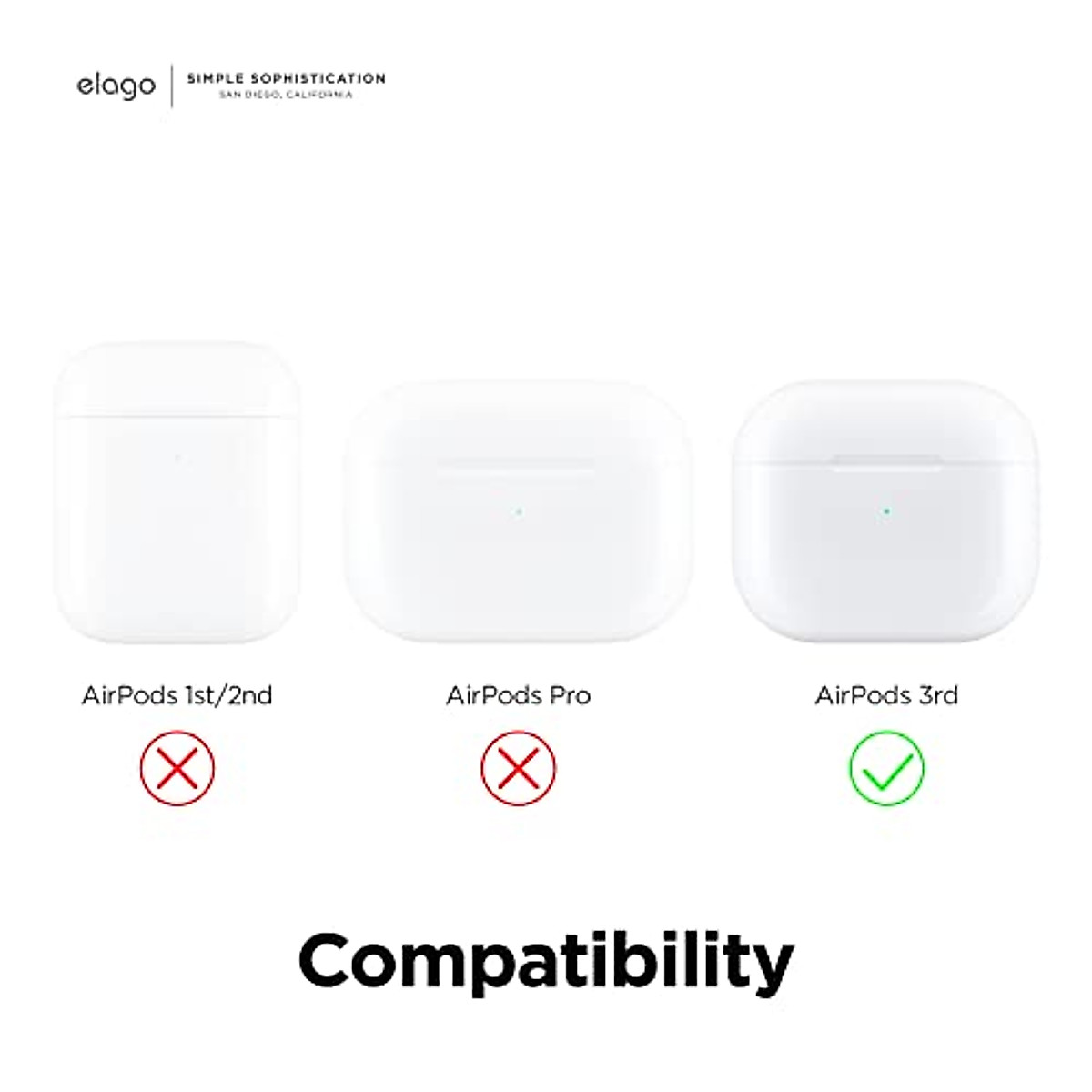 elago Silicone Case Compatible with AirPods 3 Case Cover - Compatible with AirPods 3rd Generation, Carabiner Included, Supports Wireless Charging, Shock Resistant, Full Protection (Sand Pink)