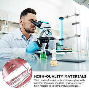 Clear Glass Glass Erlenmeyer Flask, 50ml Narrow Mouth Borosilicate Glass Graduated Conical Flask with Glass Stopper for Experiment, Lab Beaker