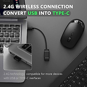 Wireless Keyboard and Mouse Combo, SBARDA Full Size Compact Silent 2.4 GHz Wireless Keyboard and Mouse with 13 Multimedia and Shortcut Keys for Desktops/Laptops/Mac, Black