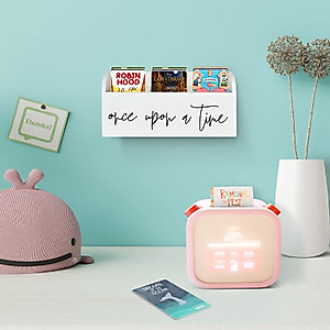 Yoto Card Holder,Wooden Yoto Card Case, Yoto Card Storage Box with Two Compartments, Wood Trading Deck Box Card Storage Box-Designed to Hold Yoto Mini Audio Cards (White, 3 compartments)