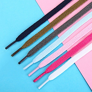 Handshop Flat Shoelaces 5/16" - Shoe Laces Replacements For Sneakers and Athletic Shoes Boots Red 160cm