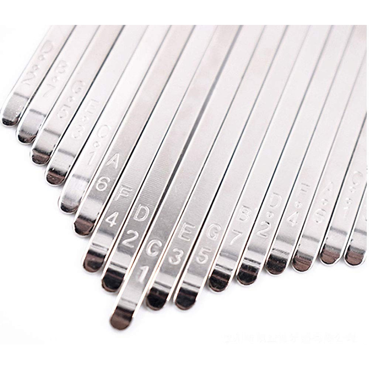 Liyafy Pack of 17 Keys Kalimba DIY Keys Bridge Kit with Tuning Hammer for DIY Kalimba Mbira Thumb Piano Repairing Parts