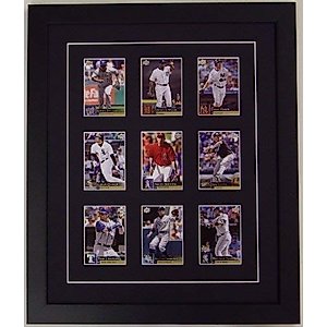 Trading Card Display Frame for 9 cards Black Frame Black Matting
