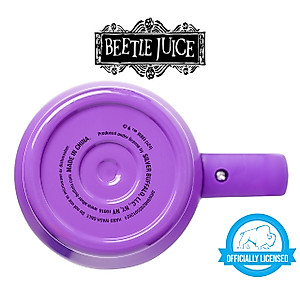 Silver Buffalo Tim Burton Beetlejuice Stainless Steel Tumbler with Handle and Straw, Fits in Standard Cup Holder, 40 Ounces