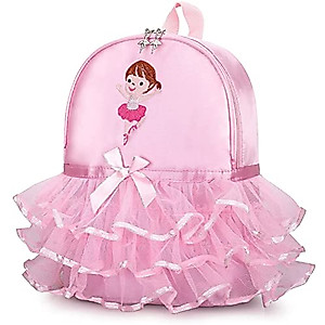 RZTA Ballet Dance Backpacks for Girls Ballerina Duffel Bags Tutu Dress Lace School Backpack (B2 Pink)