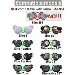 Silicone Ear Tips Replacement for Jabra Elite 3 / 7 Pro /75t, JNSA Replacement Earbuds Tips Compatible with Jabra Elite 7 Pro / Elite 3 Earbuds ,6 Pairs SML Black