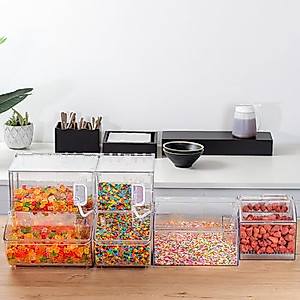 Restaurantware Met Lux 1.6 Gallon Food Storage Container, 1 Airtight Treat Box - With Scoop, Holds Up To 25 Cups, Clear Plastic Cereal Container With Lid, For Kitchen Or Pantry Organization