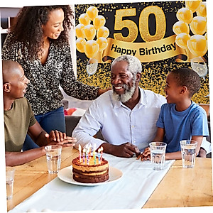 Abaodam Birthday Backdrop 1pc 50 Years Old Background Cloth Poster Vinyl 50th Birthday Poster
