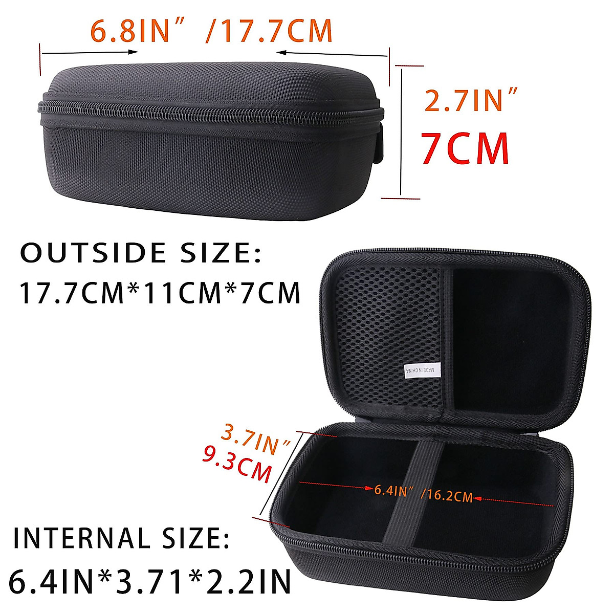 JINMEI Hard EVA Carrying Case Compatible with for Skull Shaver Electric Pitbull Pro Razor, Men’s 5-in-1 Electric Head Shaver Storage Case (Big)